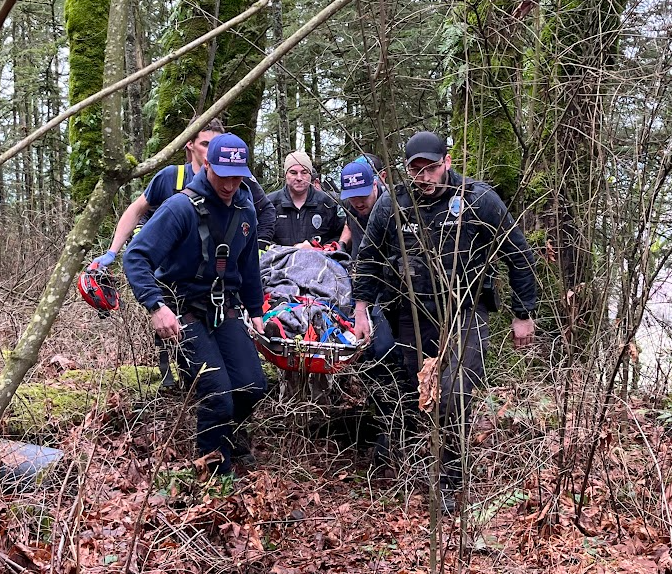 Local agencies rescue elderly woman who fell down embankment in Sumas ...