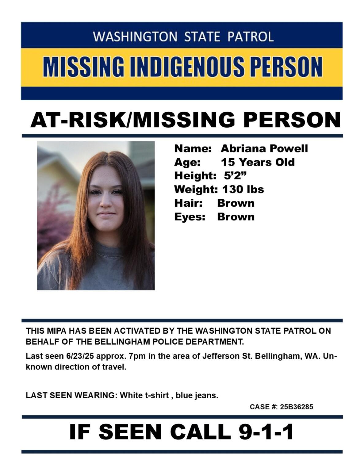 Alert issued for missing Indigenous teen in Bellingham - My Bellingham Now